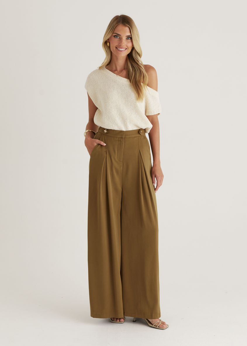 Selor Pants - Olive – Gingham & Heels