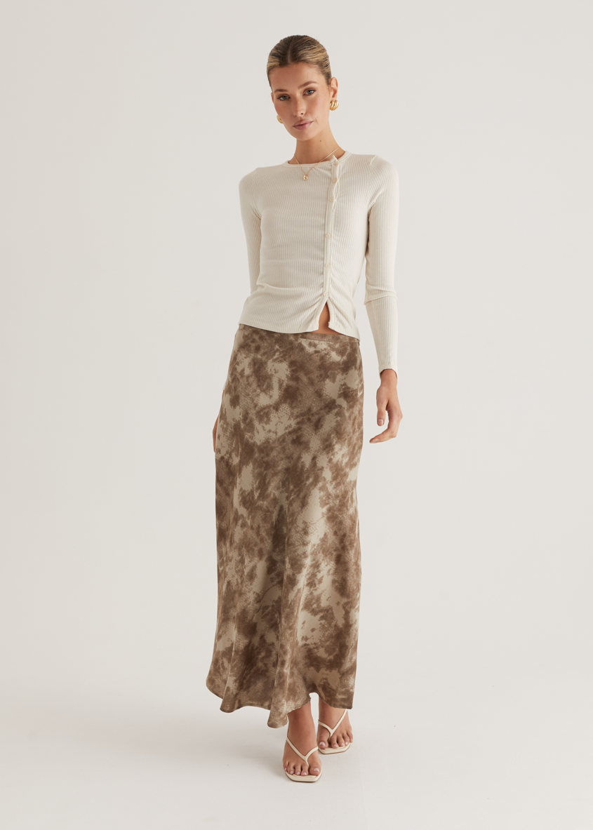 Hollie Maxi Skirt - Walnut – Gingham & Heels