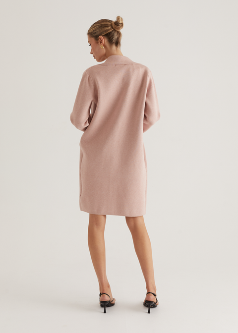 Chayso Knit Coat - Blush – Gingham & Heels