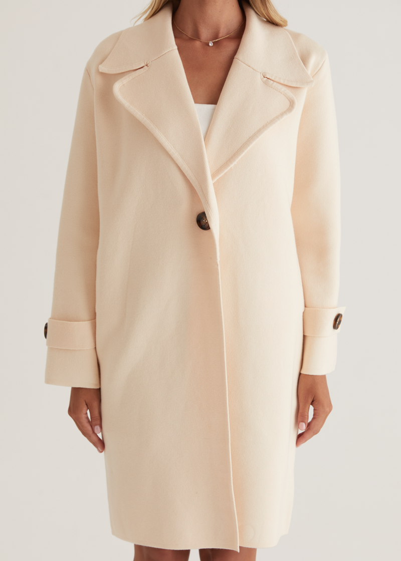 Chayso Knit Coat - Cream – Gingham & Heels