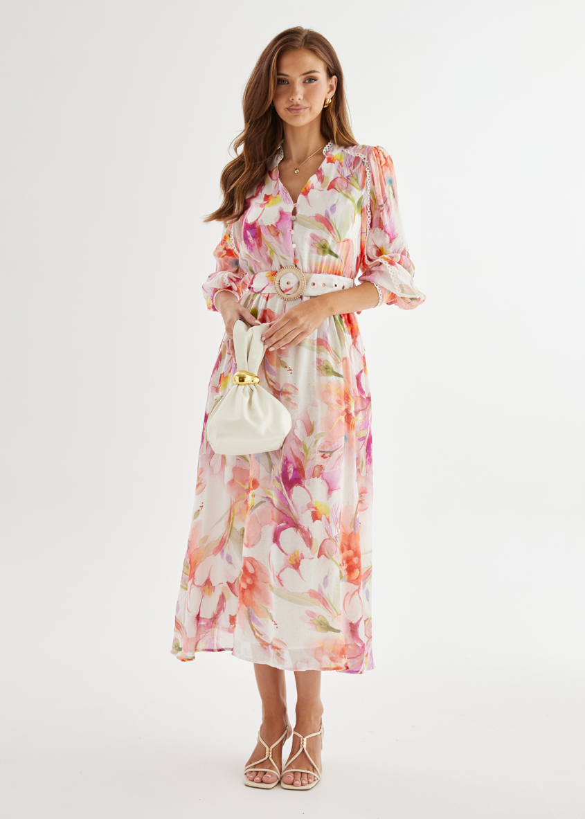 Milan Maxi Dress - Spring Bloom – Gingham & Heels