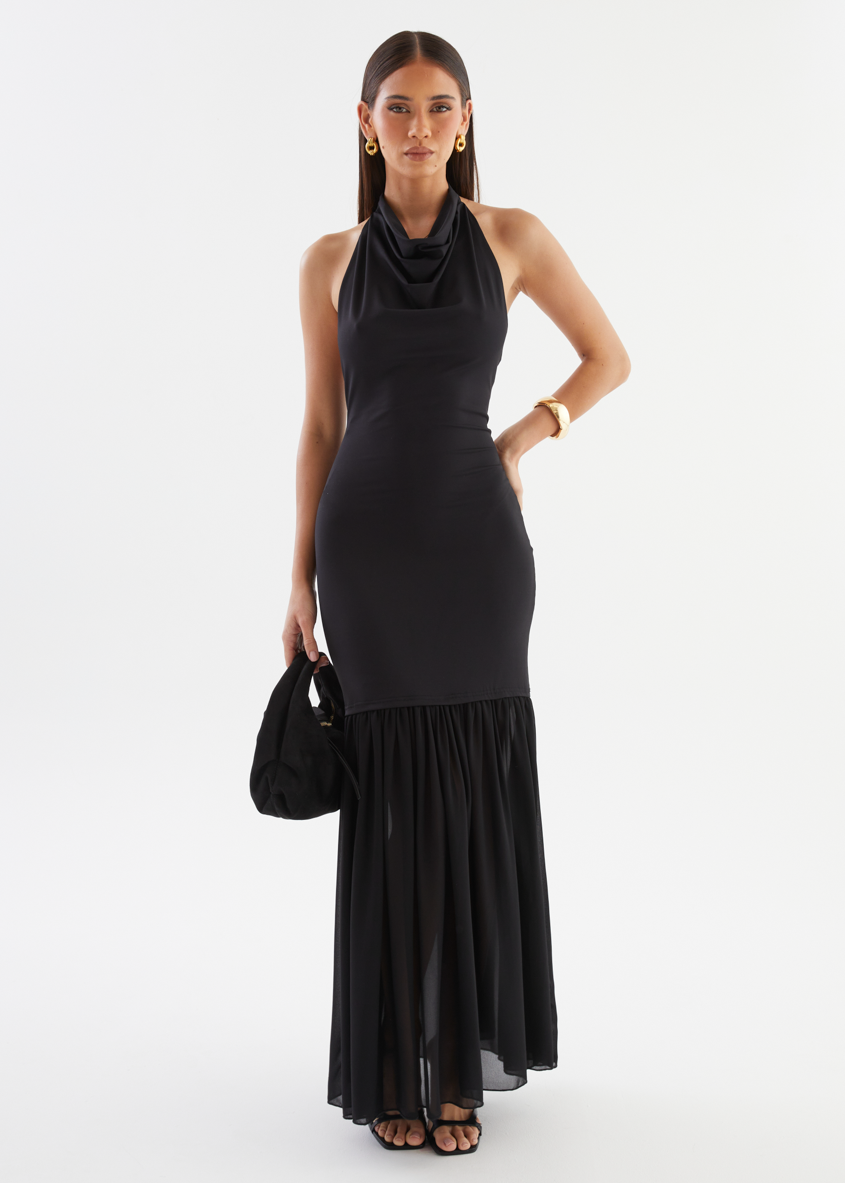 Jazel Halter Maxi Dress - Black – Gingham & Heels