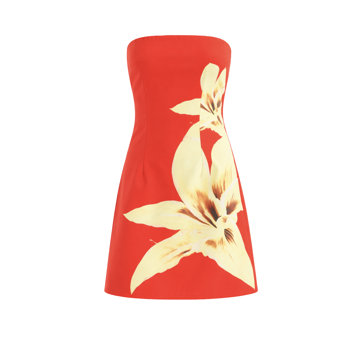 Jordi Strapless Dress - Red Lily – Gingham & Heels