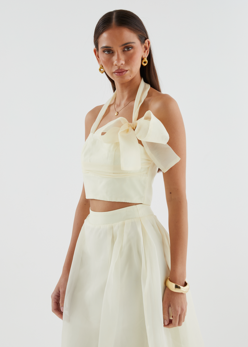 Kailah Halter Crop - Butter – Gingham & Heels