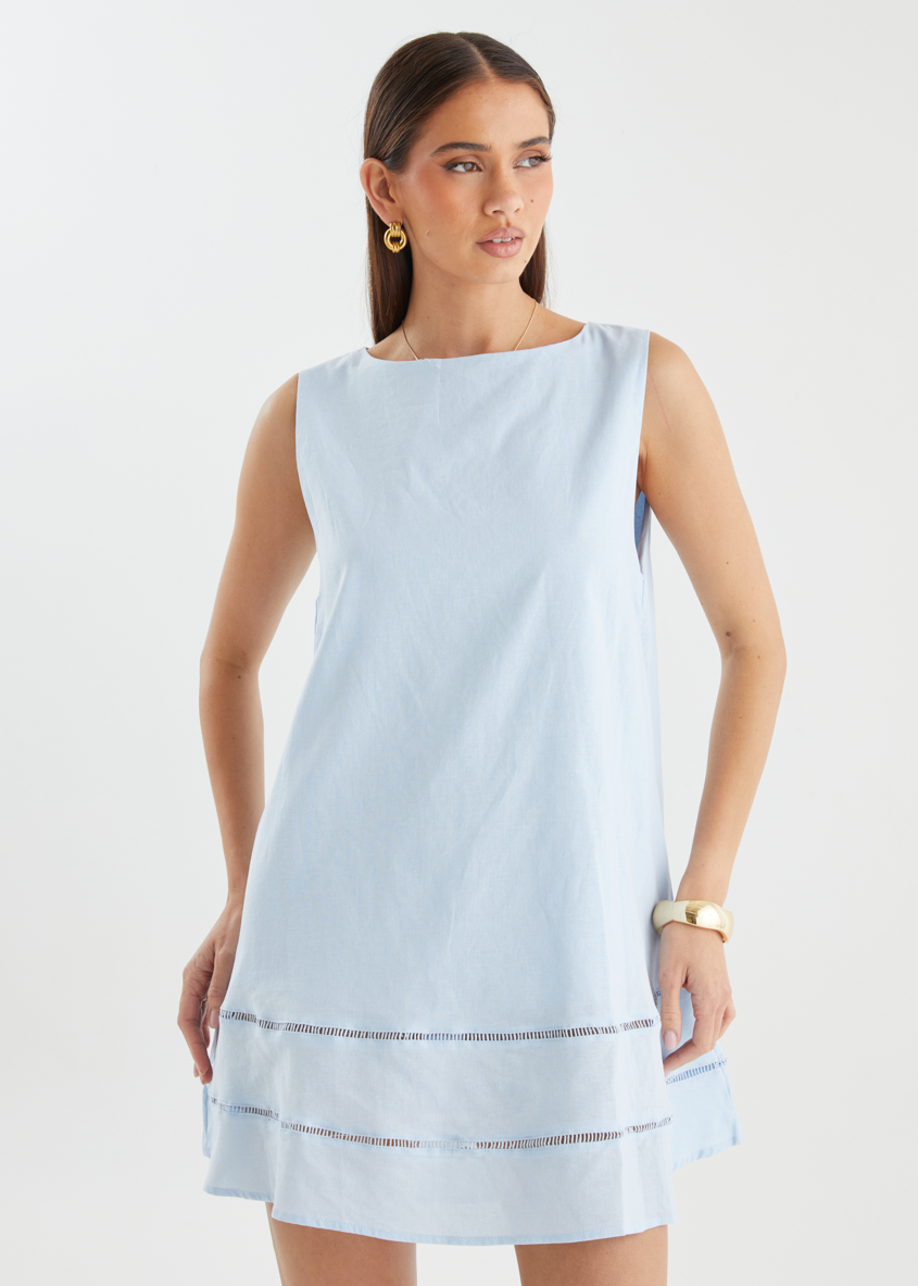 Danyella Dress - Blue – Gingham & Heels