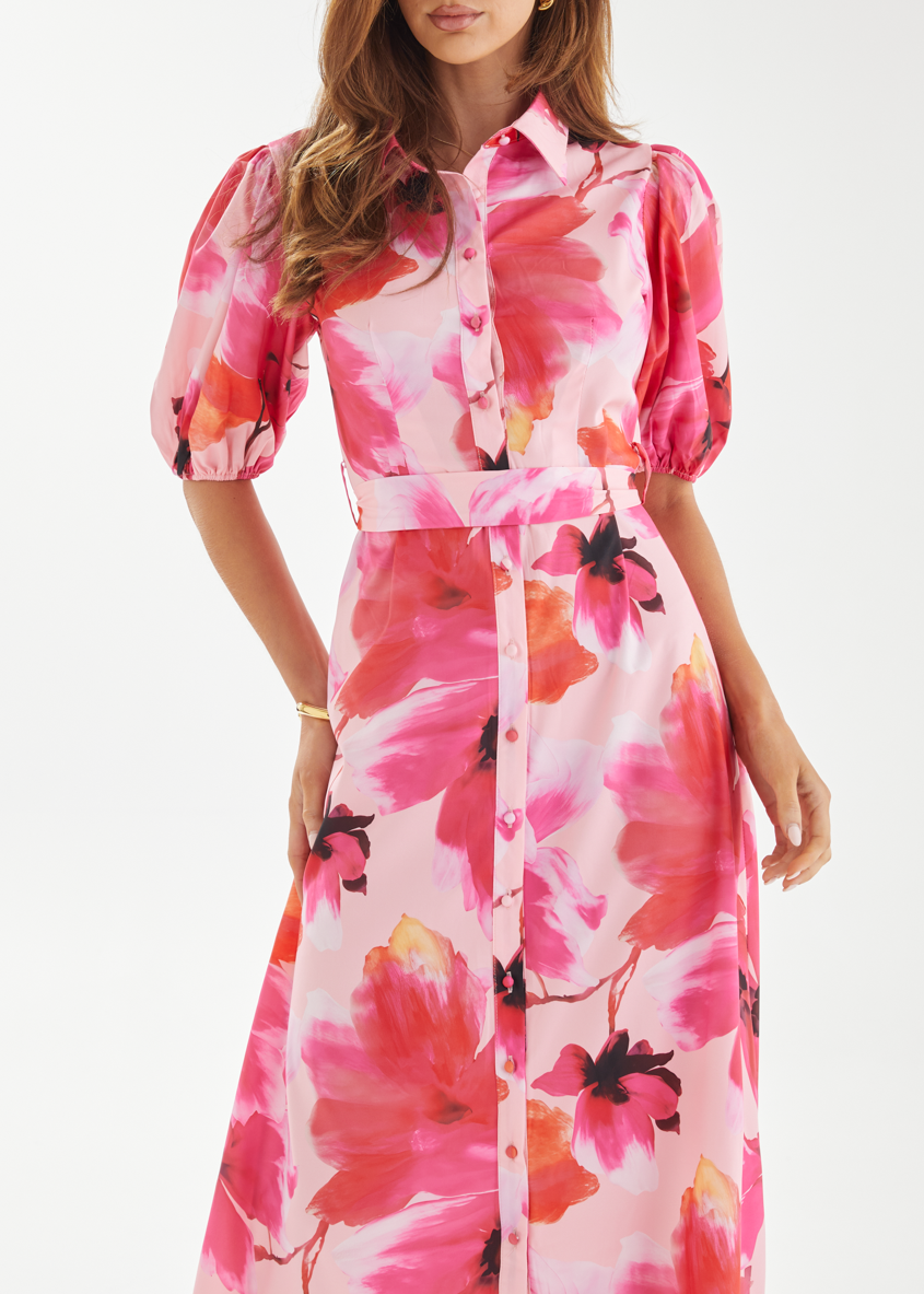 Jordyn Maxi Dress - Raspberry Floral – Gingham & Heels