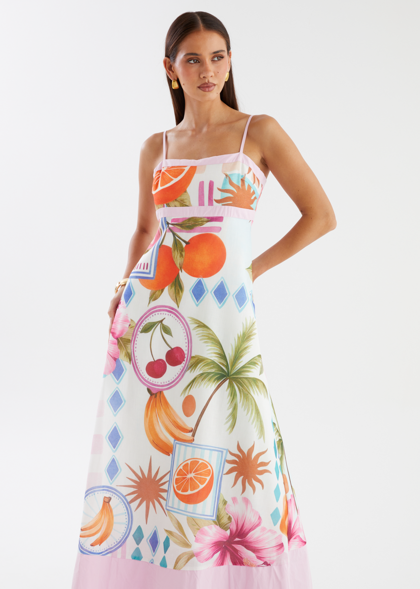 Madalena Maxi Dress - Tropical Pink – Gingham & Heels