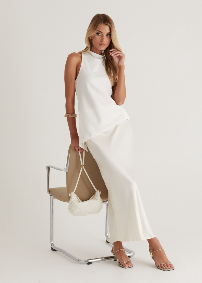 Logan Halter Top - Off White – Gingham & Heels