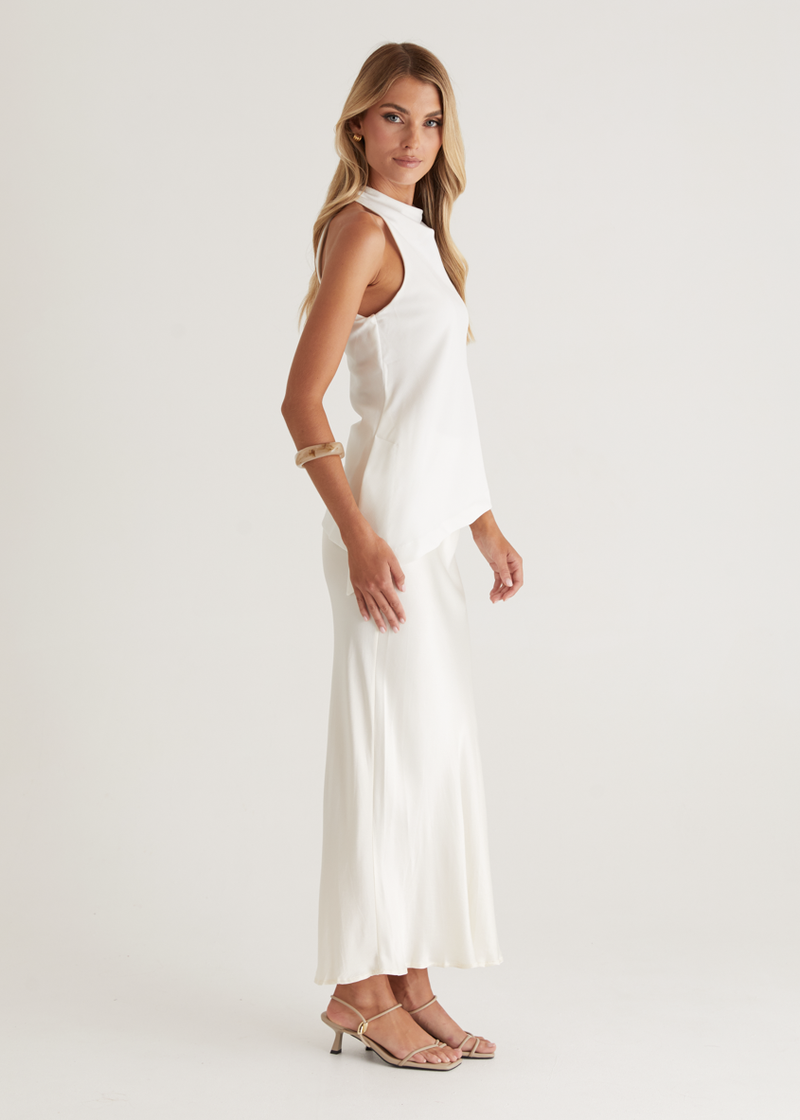 Logan Halter Top - Off White – Gingham & Heels