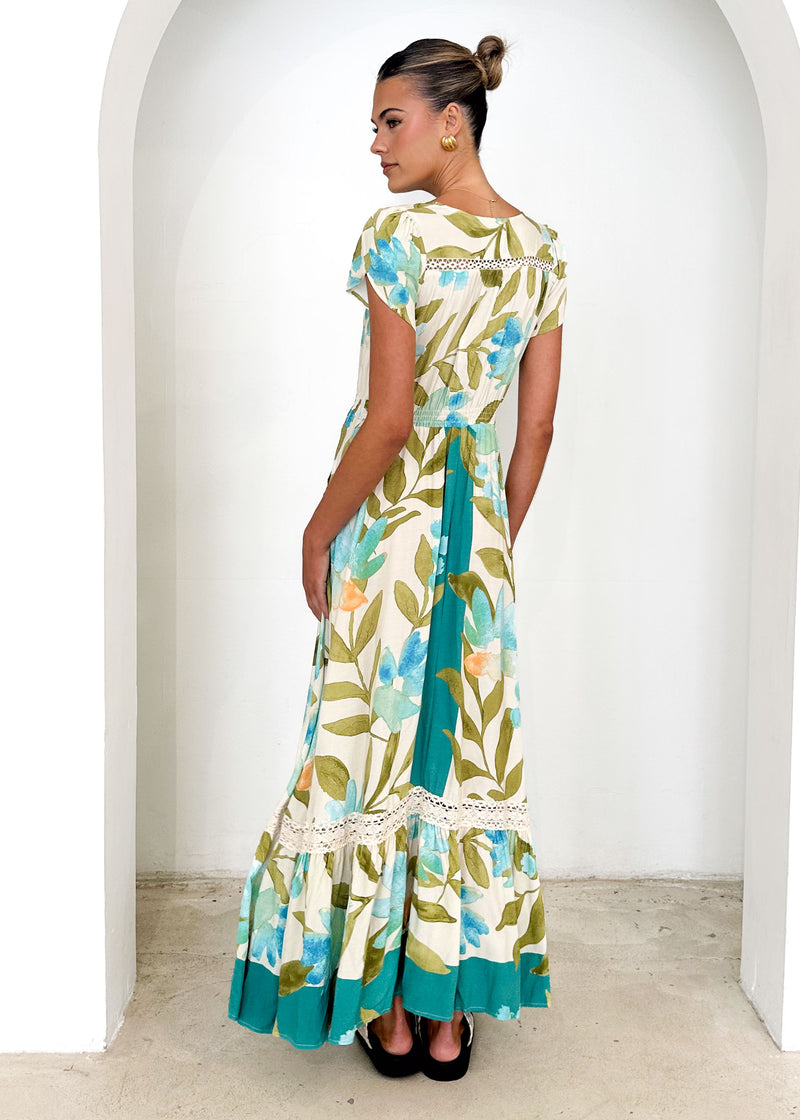 Carmen Maxi Dress - Himalayan Poppy – Gingham & Heels