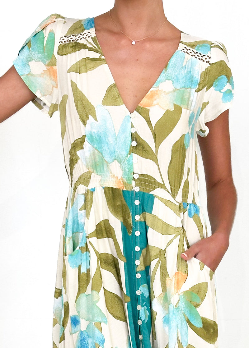 Carmen Maxi Dress - Himalayan Poppy – Gingham & Heels