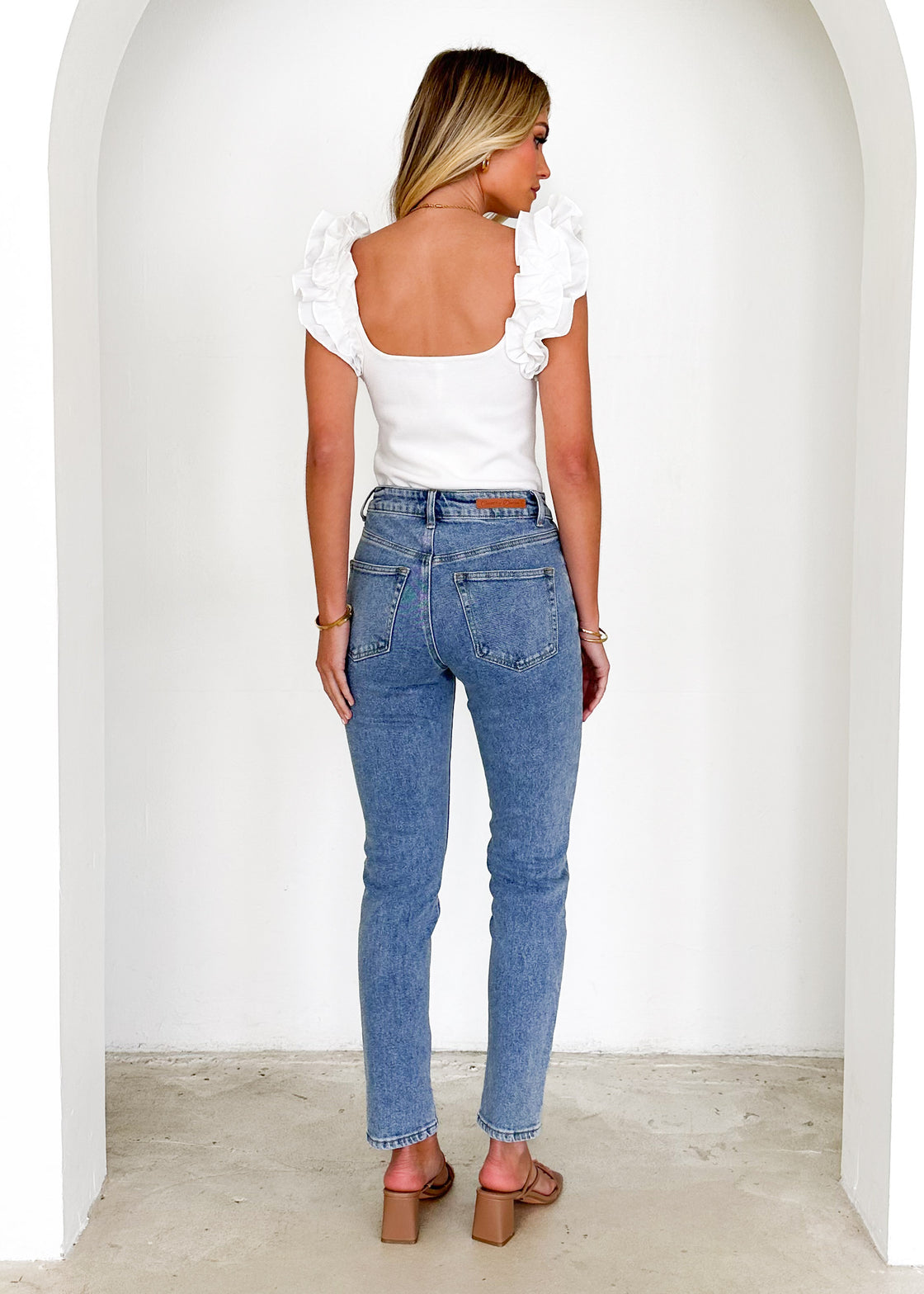 Blaire Mom Jeans - Mid Blue – Gingham & Heels