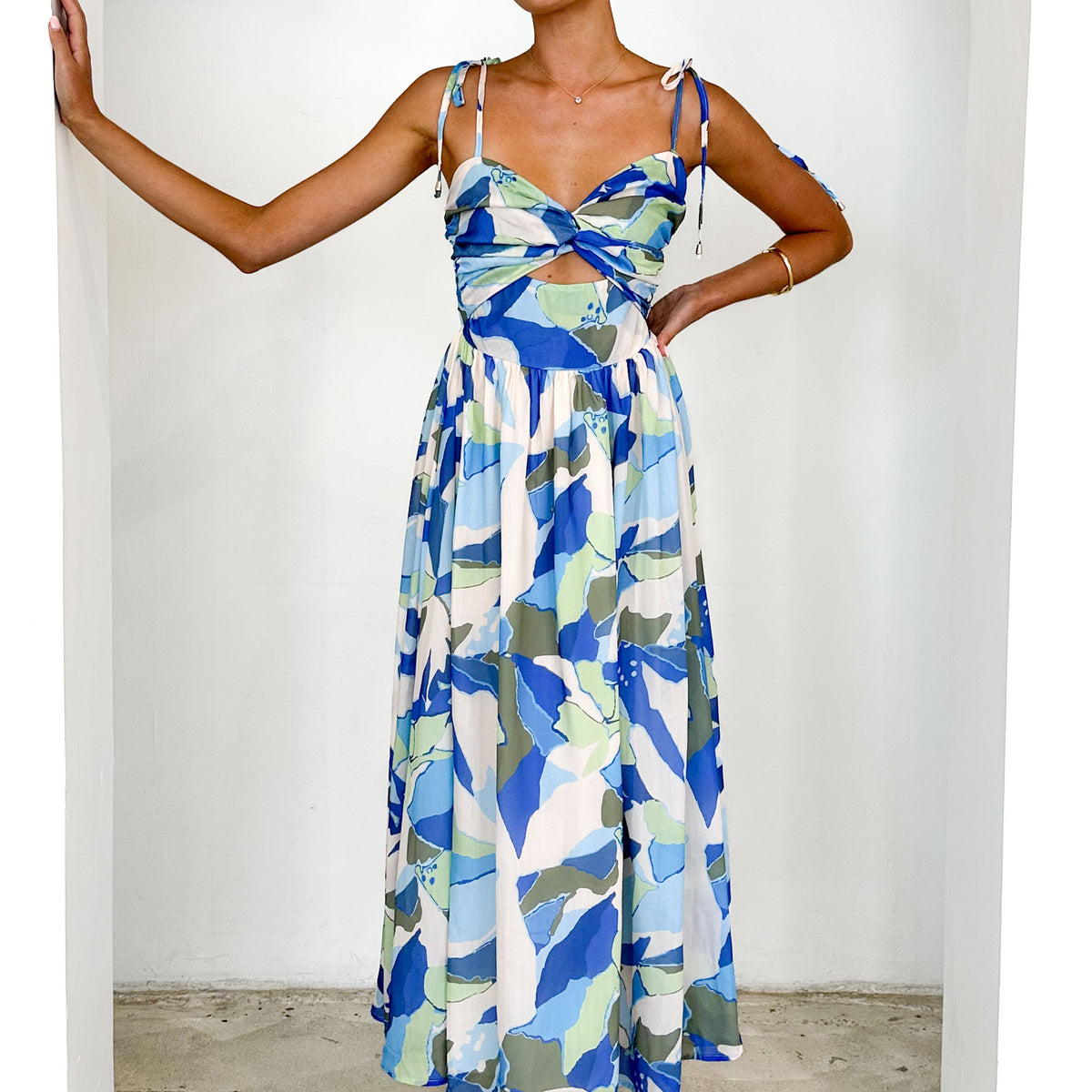 Tibi Maxi Dress - Blue Splash – Gingham & Heels