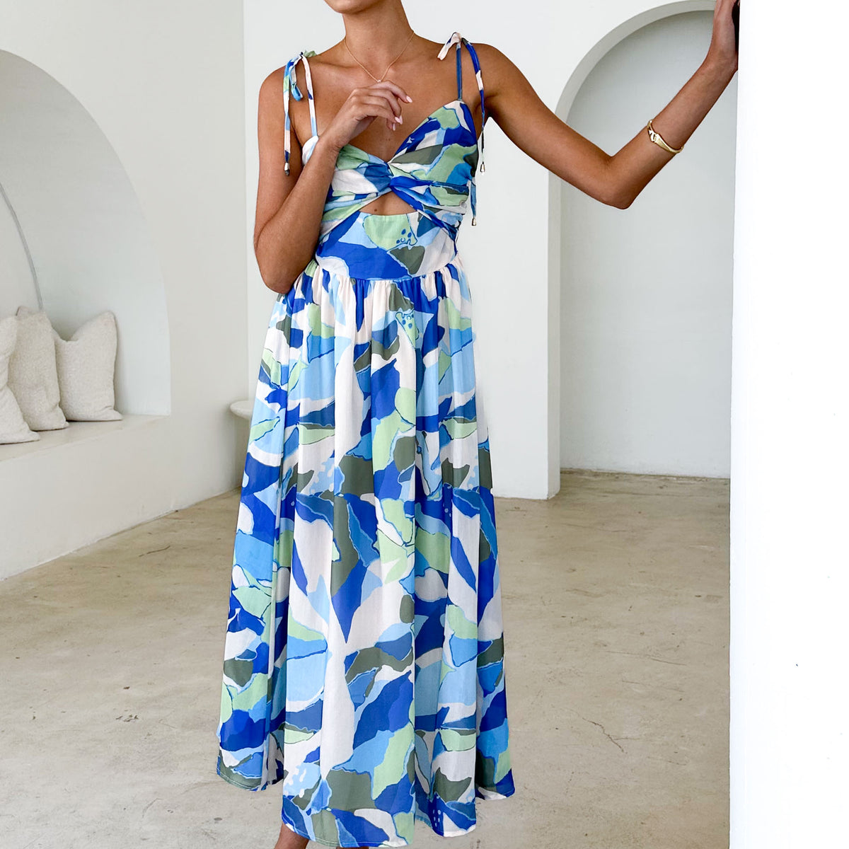 Tibi Maxi Dress - Blue Splash – Gingham & Heels