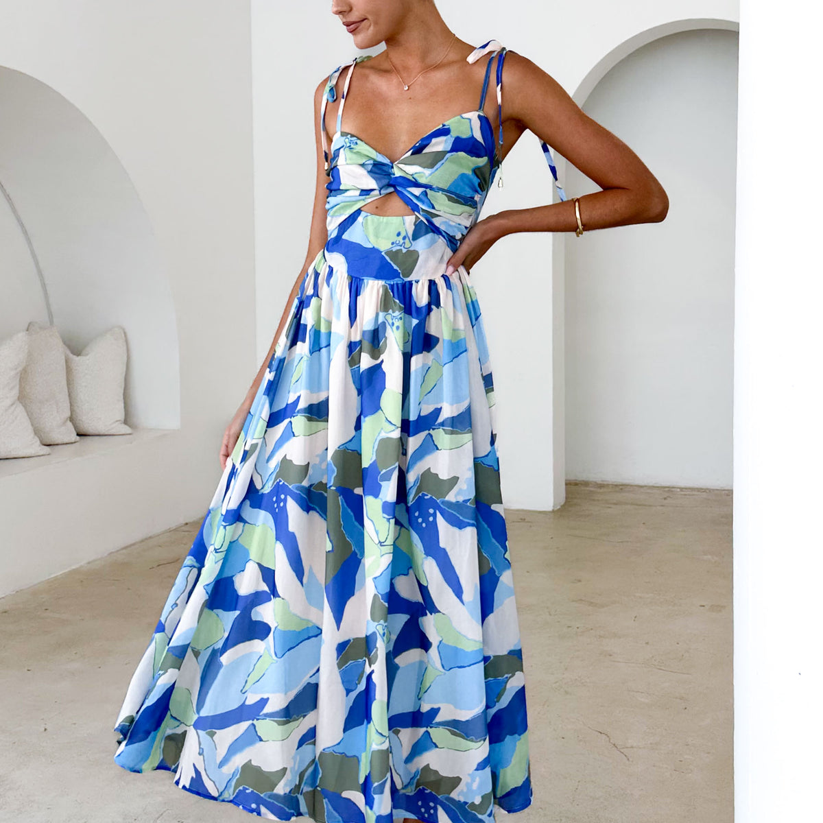 Tibi Maxi Dress - Blue Splash – Gingham & Heels