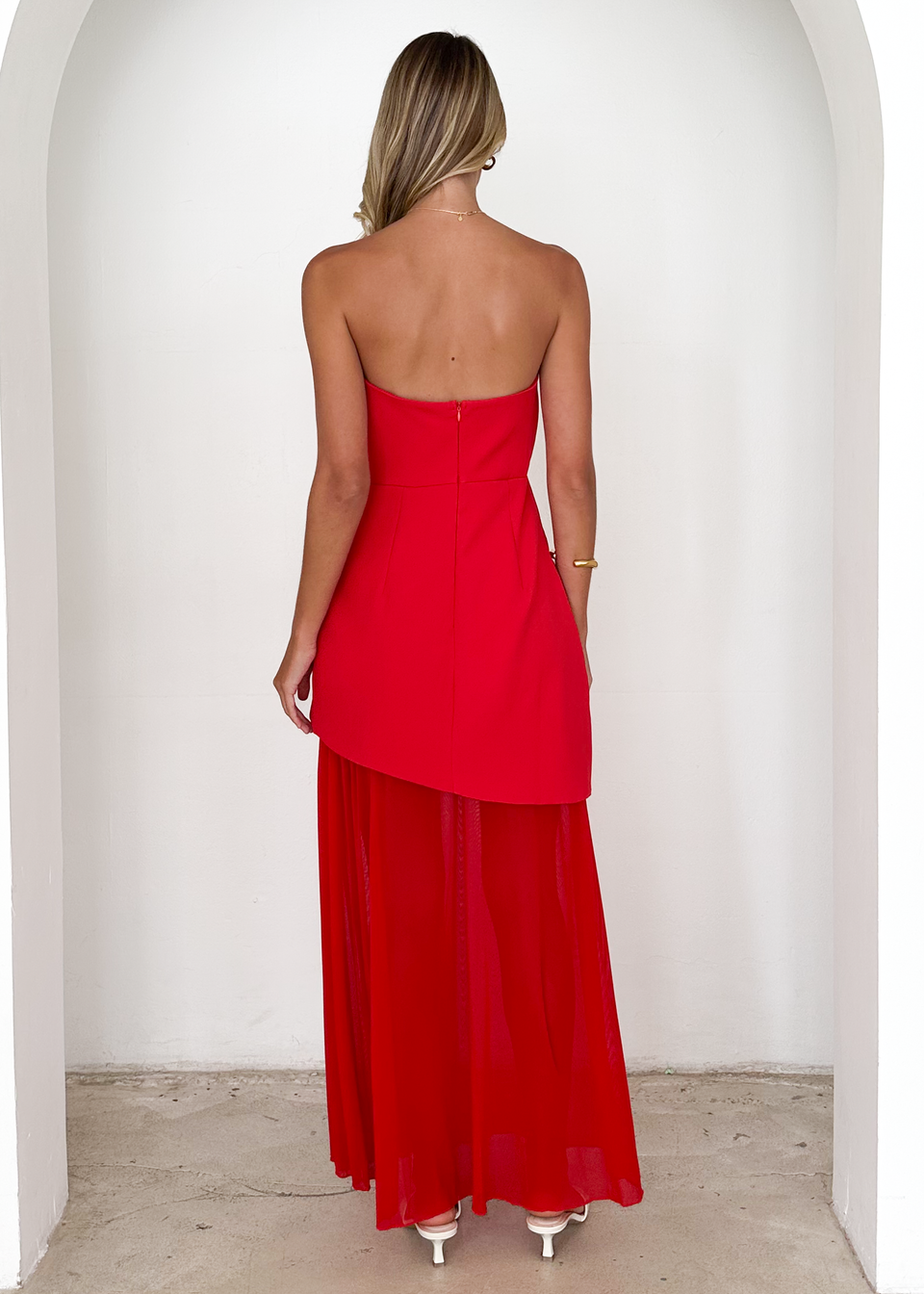 Cabaret Strapless Maxi Dress - Red – Gingham & Heels