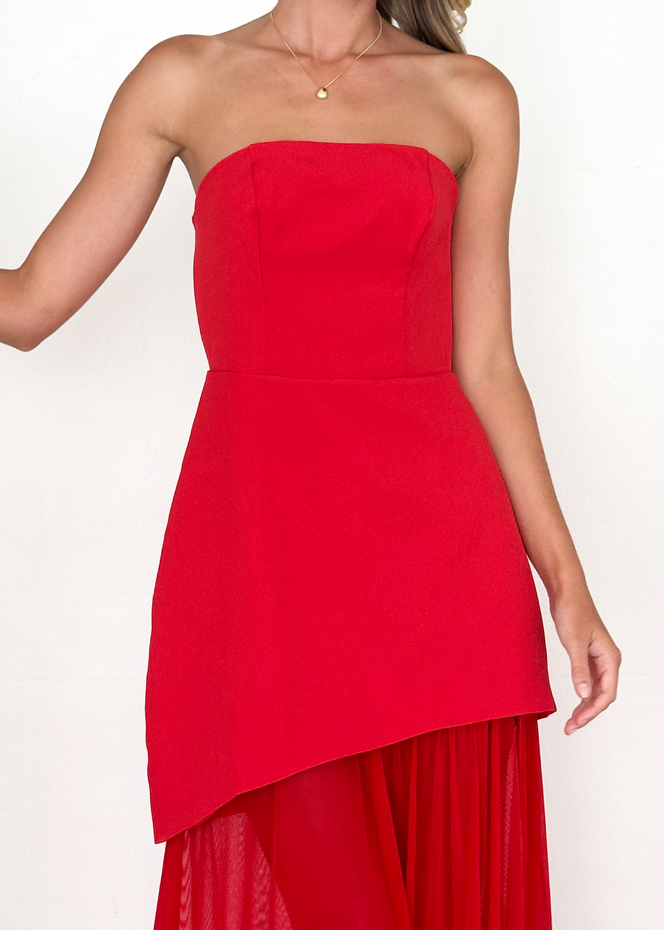 Cabaret Strapless Maxi Dress - Red – Gingham & Heels