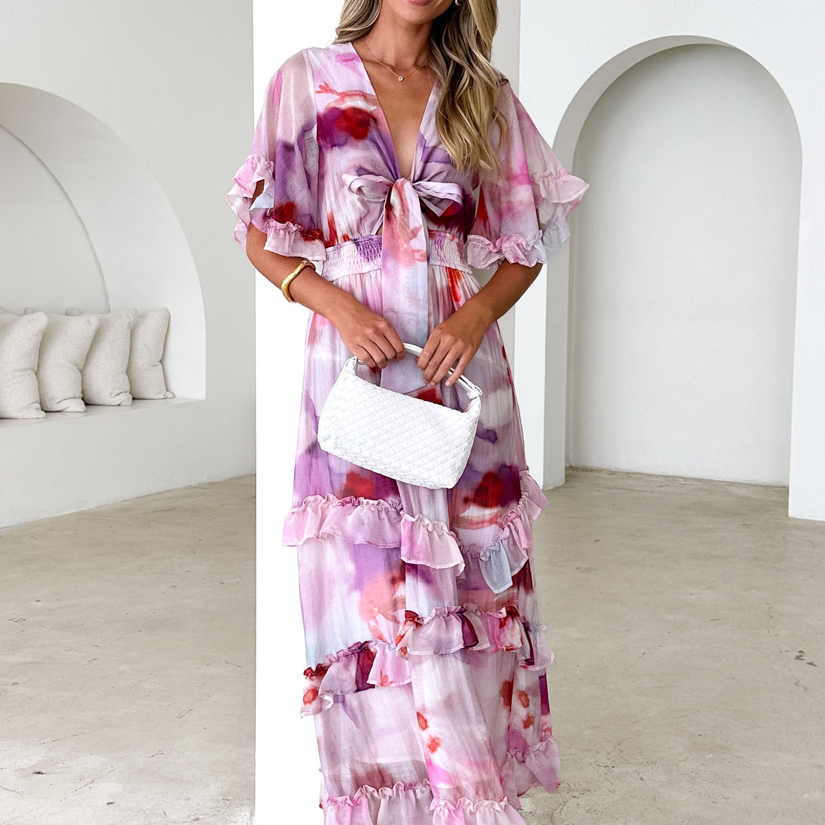 Hamilton Maxi Dress - Pink Haze – Gingham & Heels