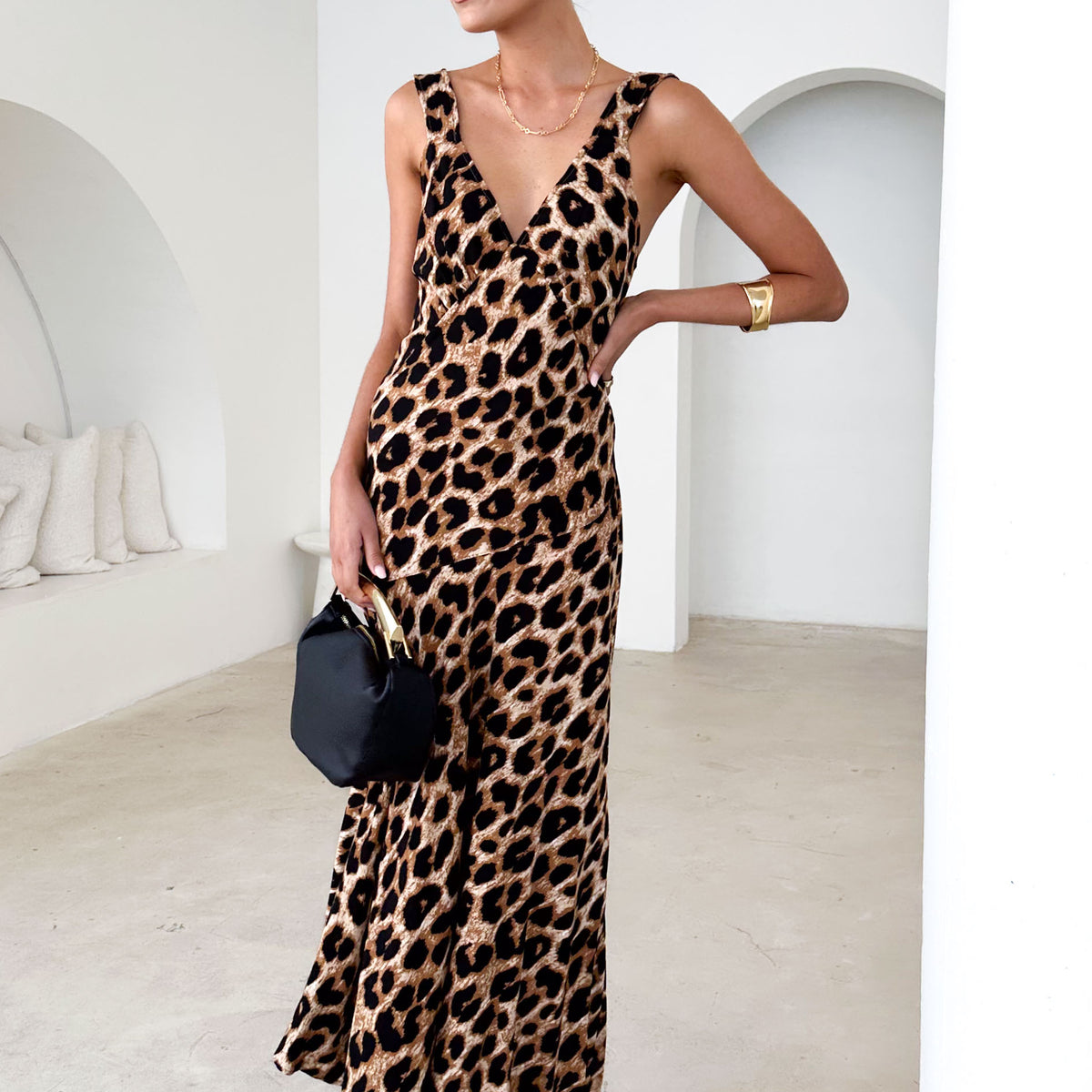 Orabelle Maxi Dress - Leopard – Gingham & Heels