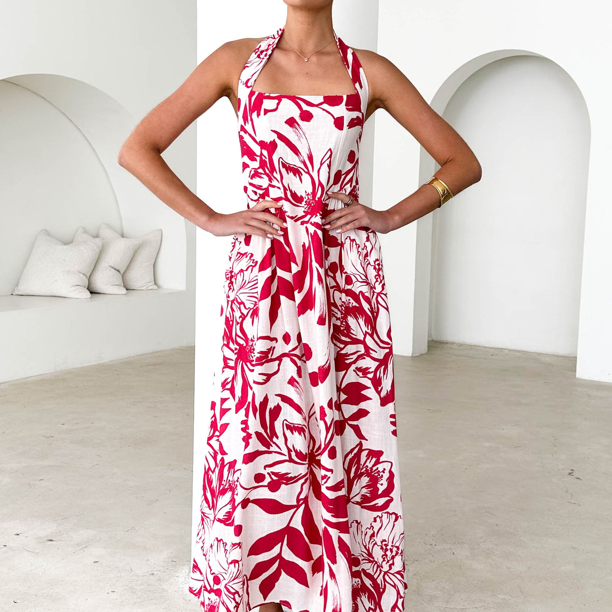 Mahiya Halter Maxi Dress - Rosalind – Gingham & Heels