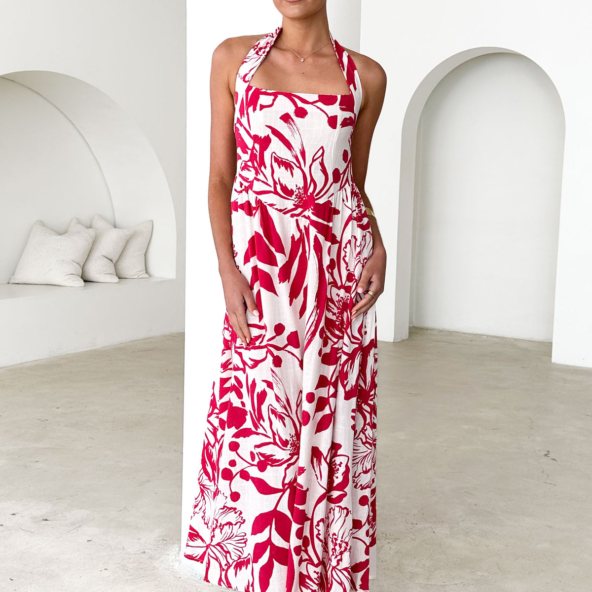 Mahiya Halter Maxi Dress - Rosalind – Gingham & Heels
