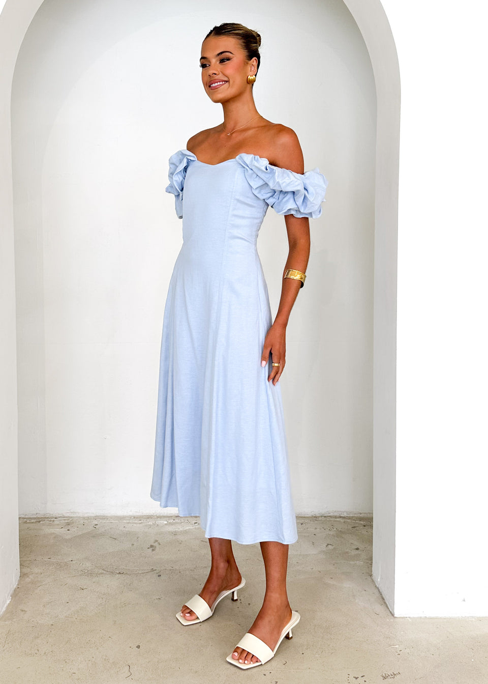 Celtic Midi Dress - Powder Blue – Gingham & Heels