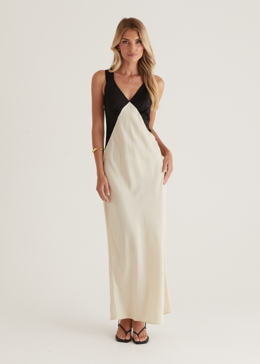 Taleena Maxi Dress - Champagne – Gingham & Heels