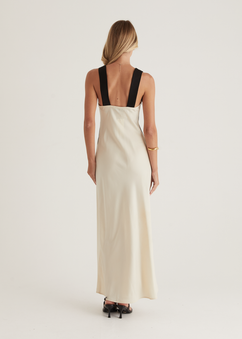 Taleena Maxi Dress - Champagne – Gingham & Heels