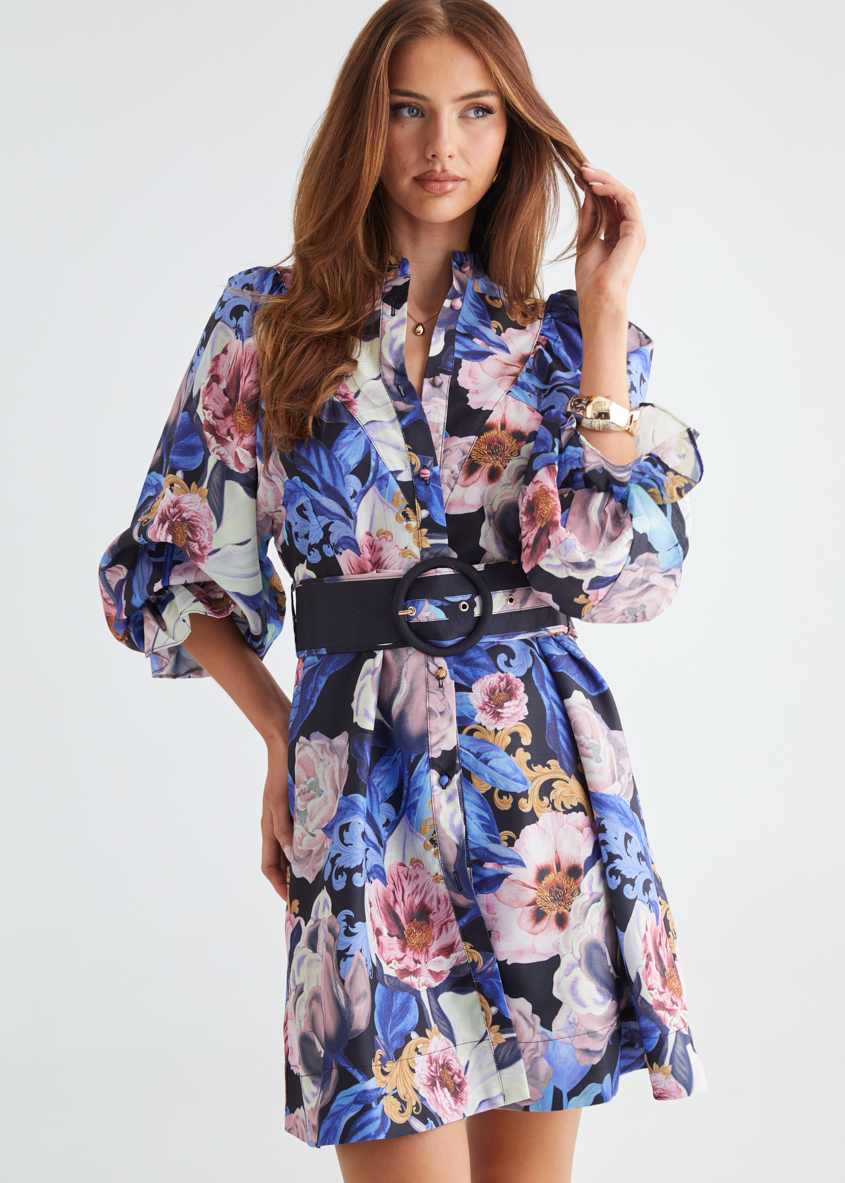 Angelina Dress - Azure – Gingham & Heels