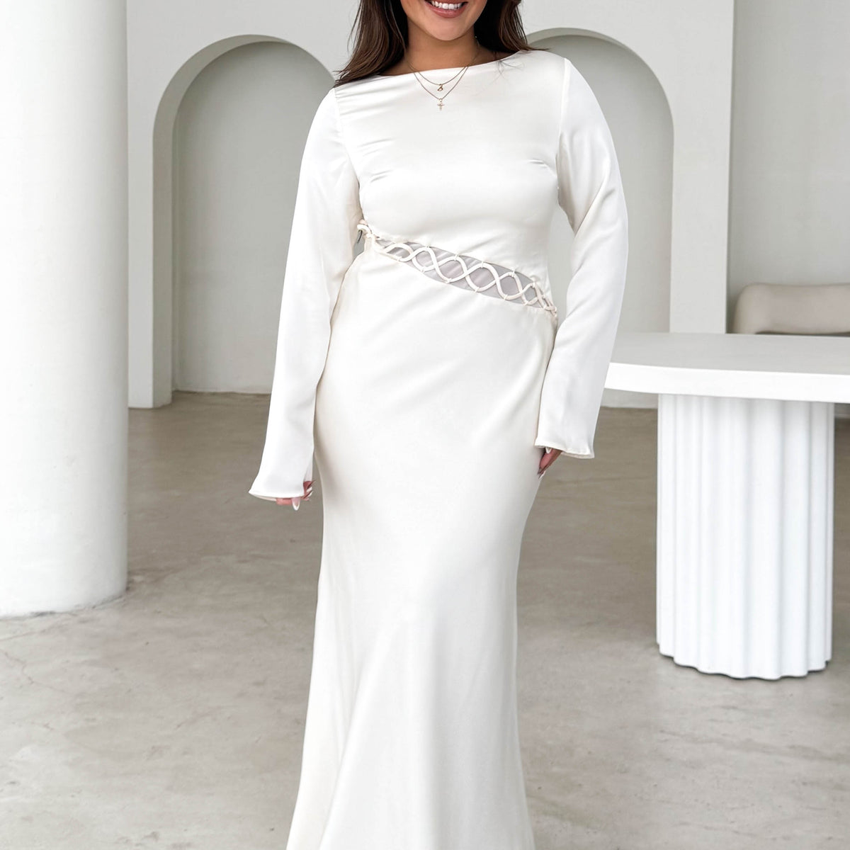 Roby Maxi Dress - Cream – Gingham & Heels