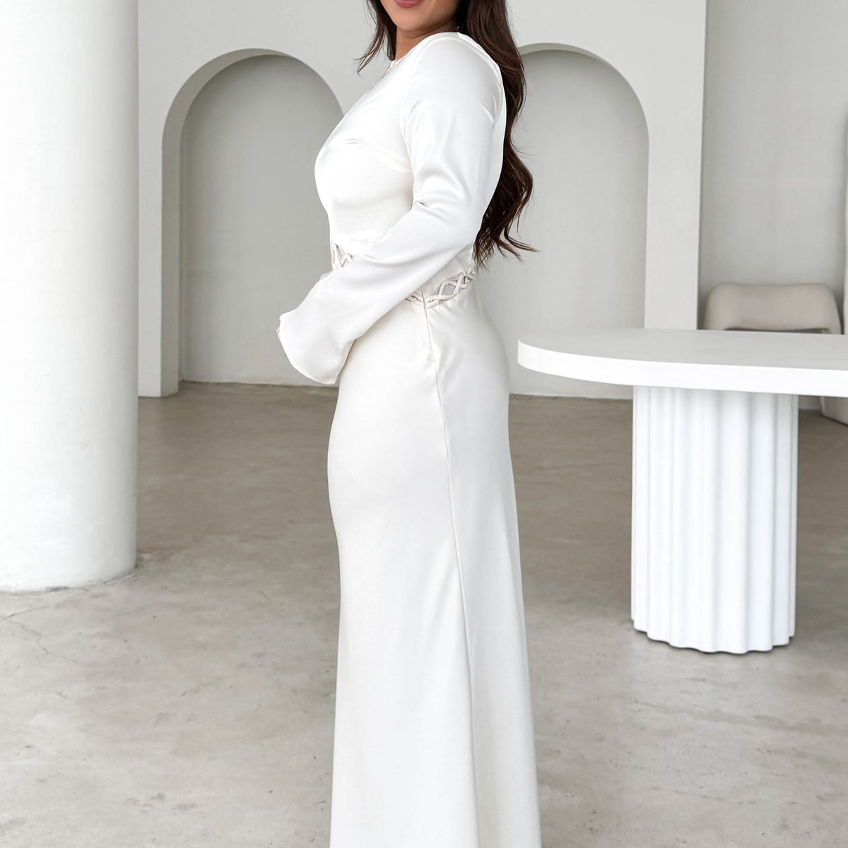 Roby Maxi Dress - Cream – Gingham & Heels