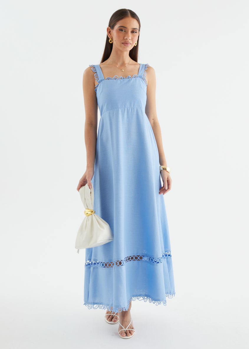 Reign Maxi Dress - Blue – Gingham & Heels