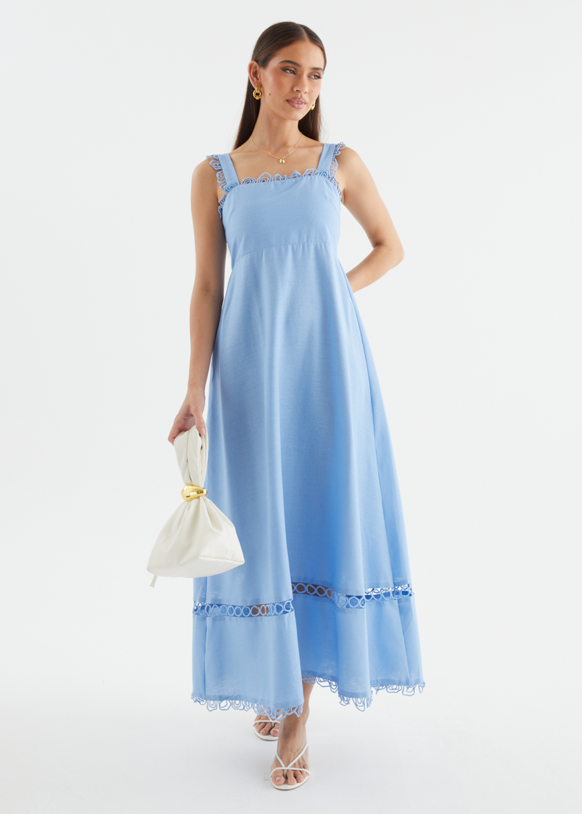 Reign Maxi Dress - Blue – Gingham & Heels