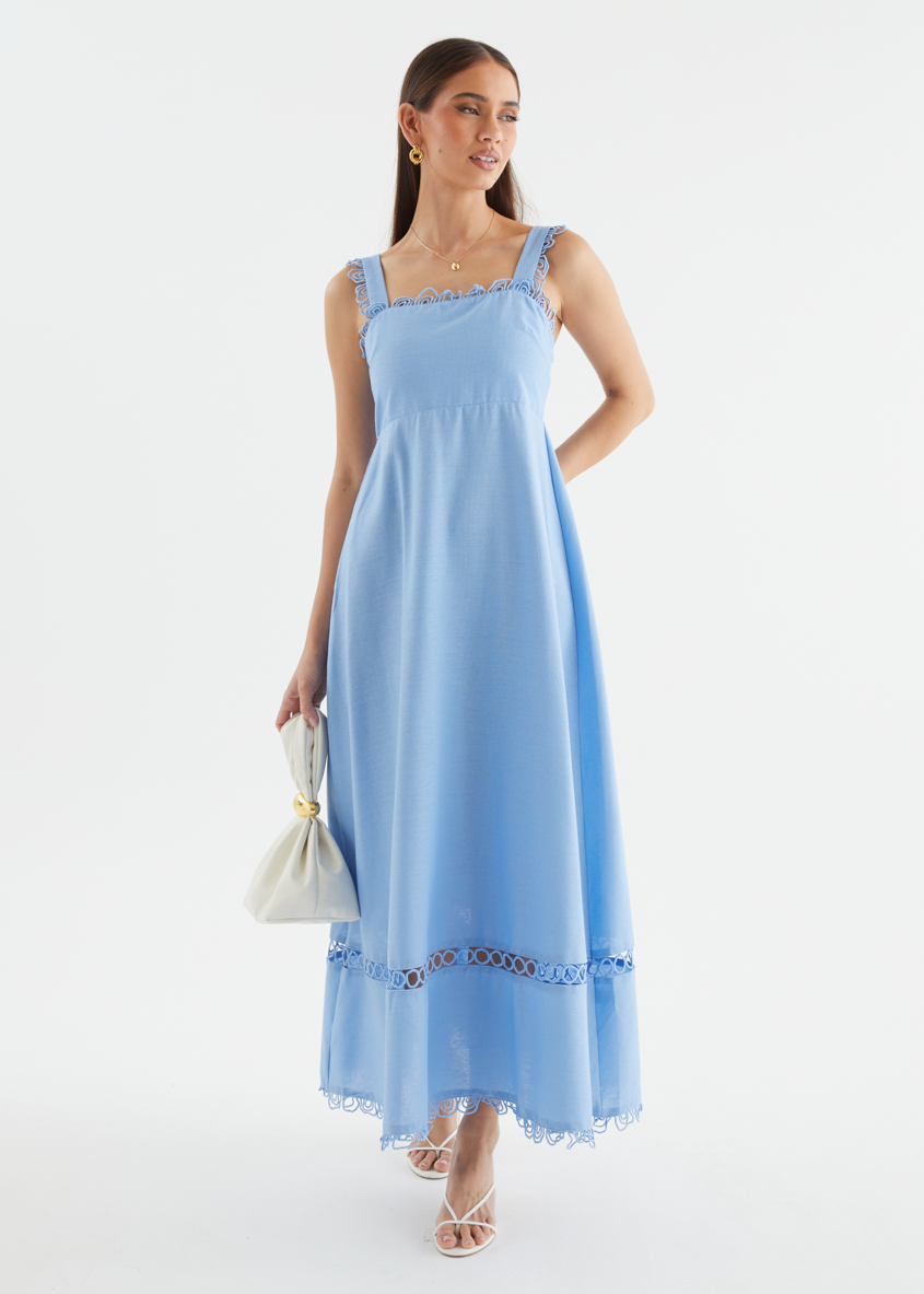 Reign Maxi Dress - Blue – Gingham & Heels