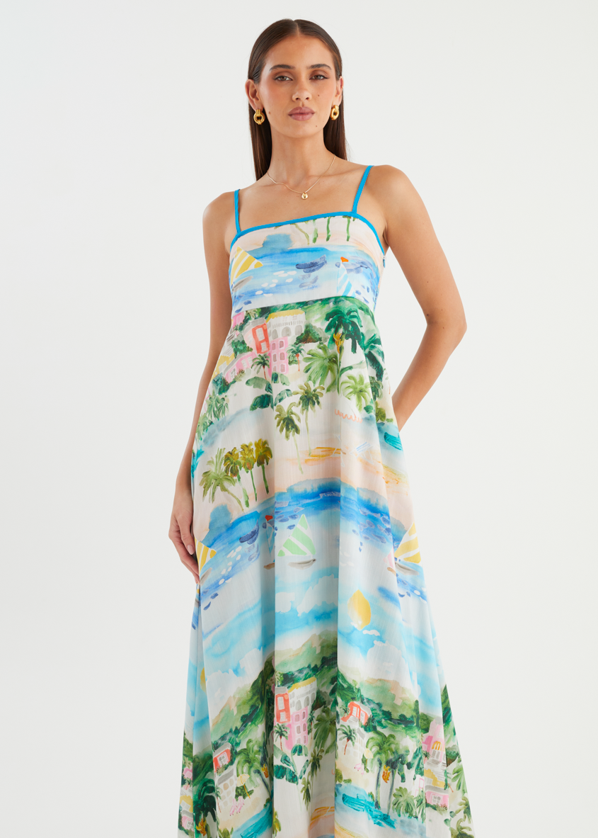 Annalena Maxi Dress - Tropical Coast – Gingham & Heels