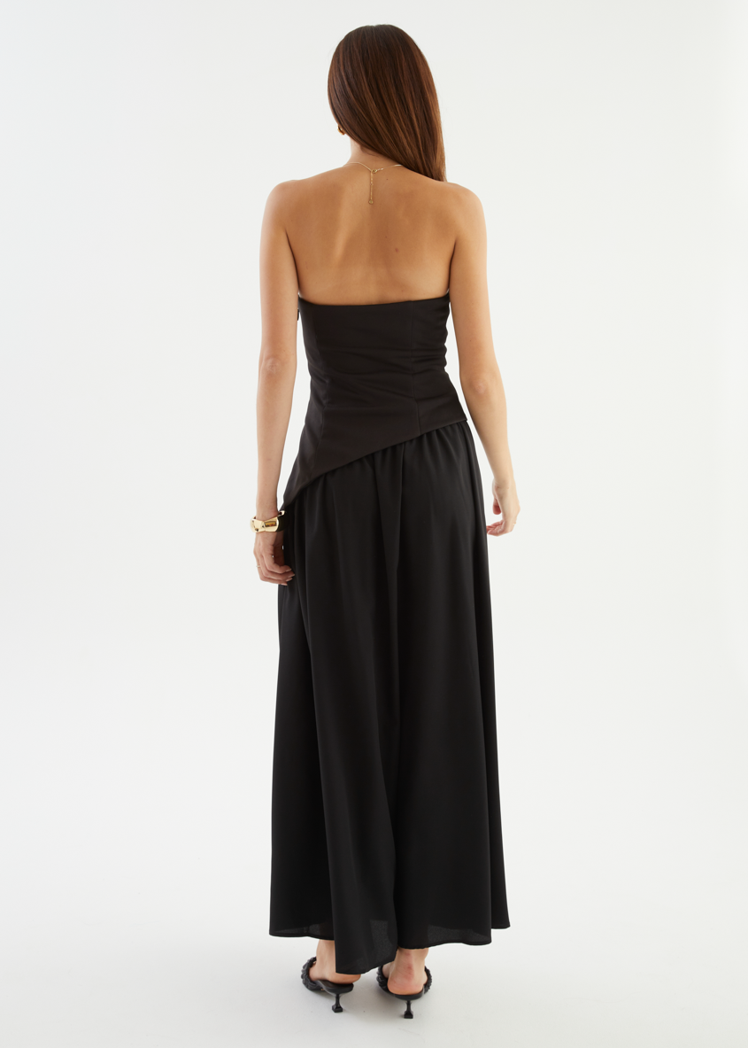 Noraah Strapless Maxi Dress - Black – Gingham & Heels