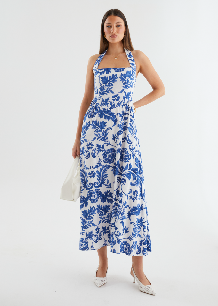 Mahiya Halter Maxi Dress - Baroque – Gingham & Heels