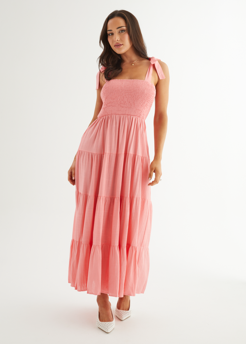 Estrella Maxi Dress - Watermelon – Gingham & Heels