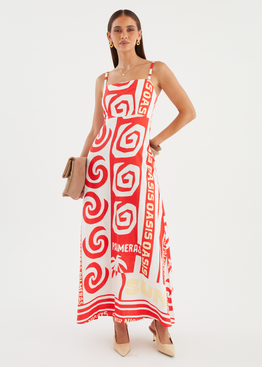 Pakaria Maxi Dress - Palmeras – Gingham & Heels