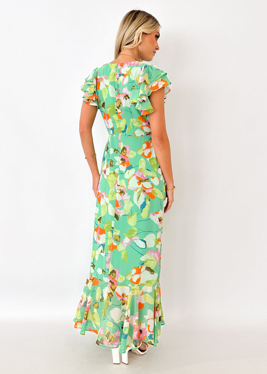 Vettie Maxi Dress - Mint Dahlia